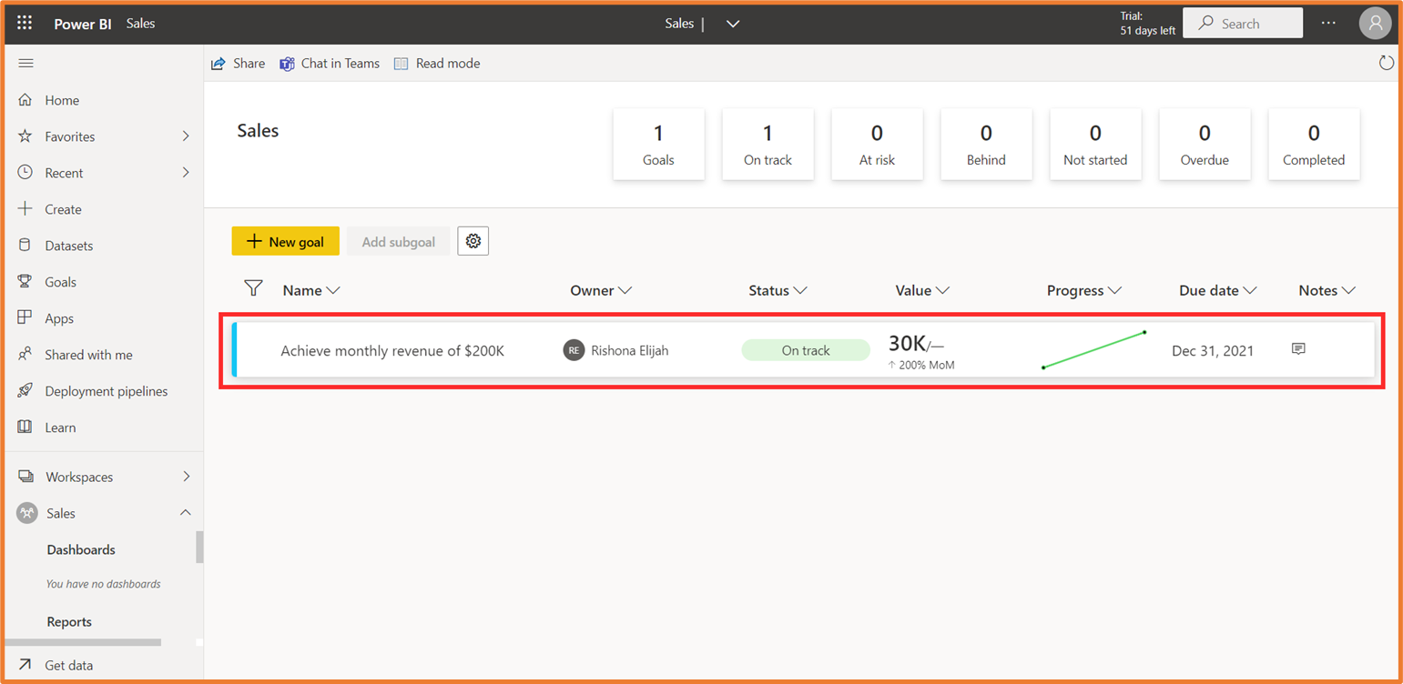 Power BI Goal triggers for your flows: When status of a goal changes ...