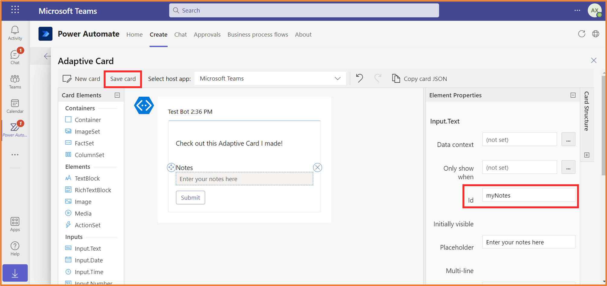 Create your own custom action for a message posted in Microsoft Teams ...