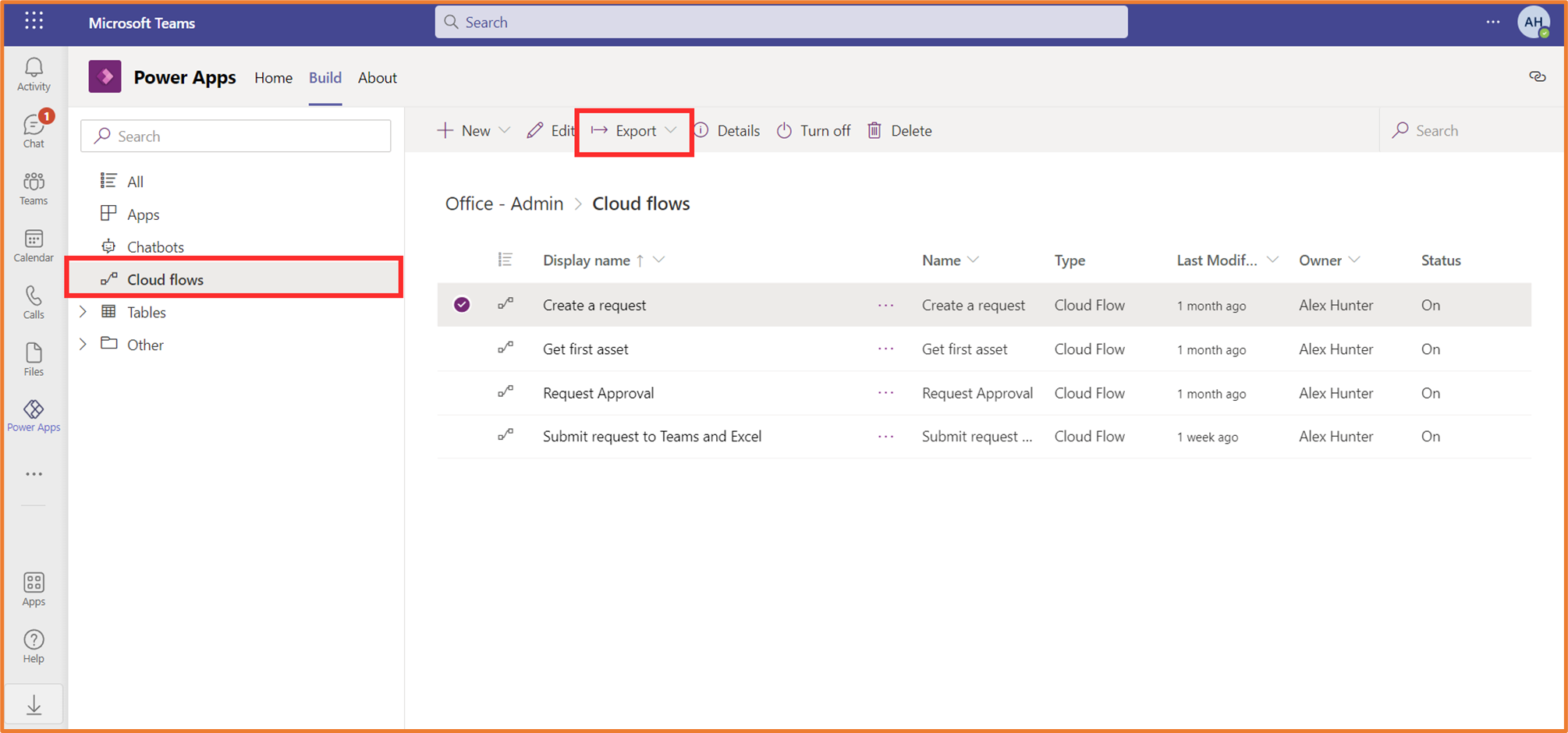 How can I export an app, bot or flow I’ve created in Microsoft Teams ...