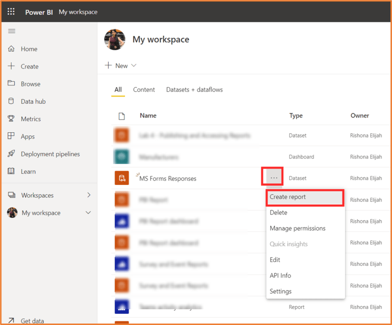 Use Power Automate to add Microsoft Forms submissions to a Power BI ...