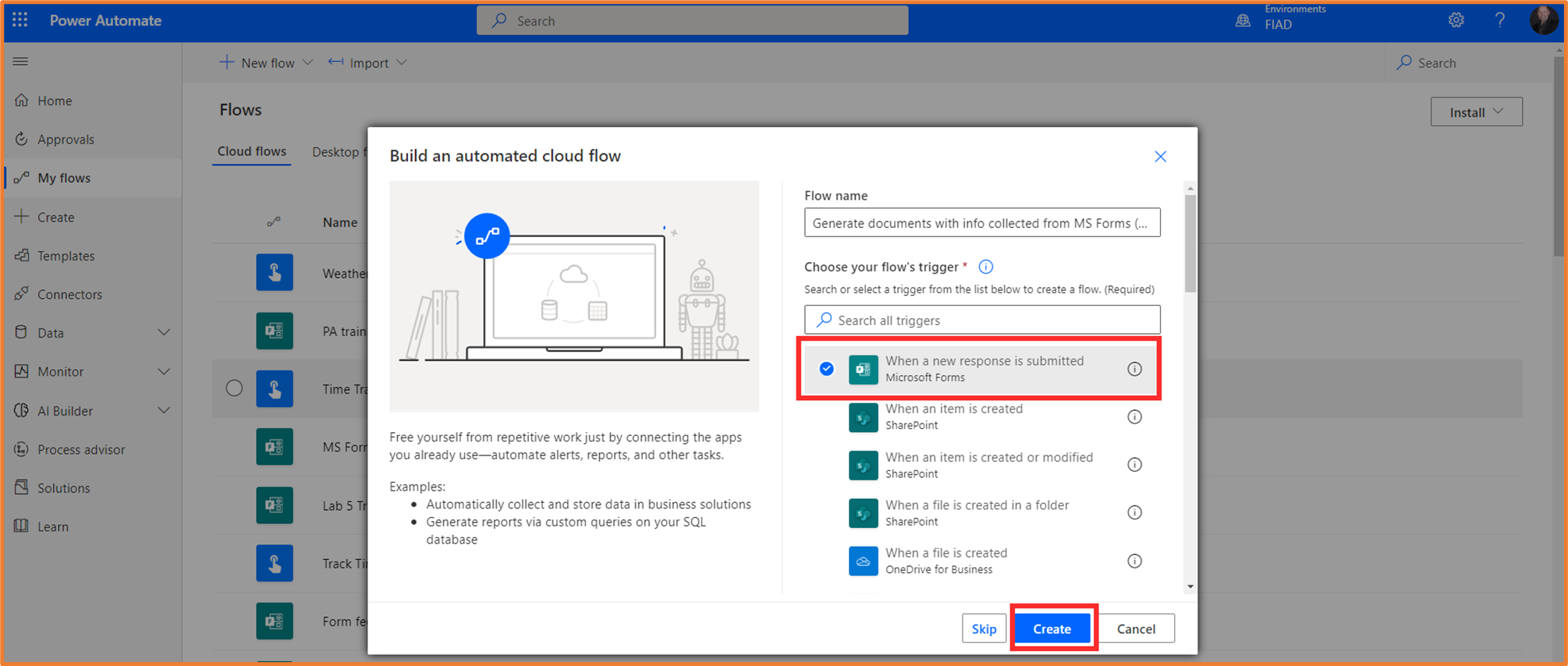 Generate documents with information collected from Microsoft Forms – Rishona Elijah