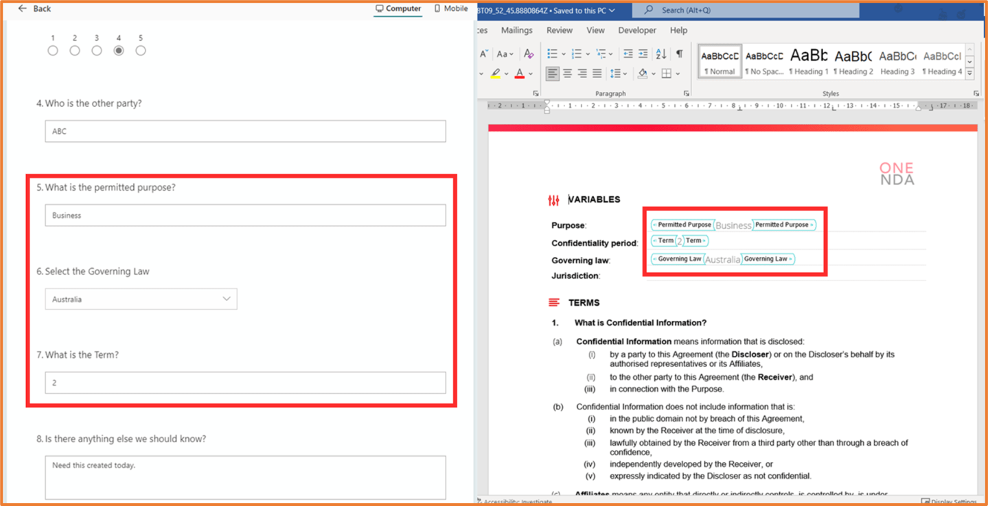 Generate documents with information collected from Microsoft Forms ...