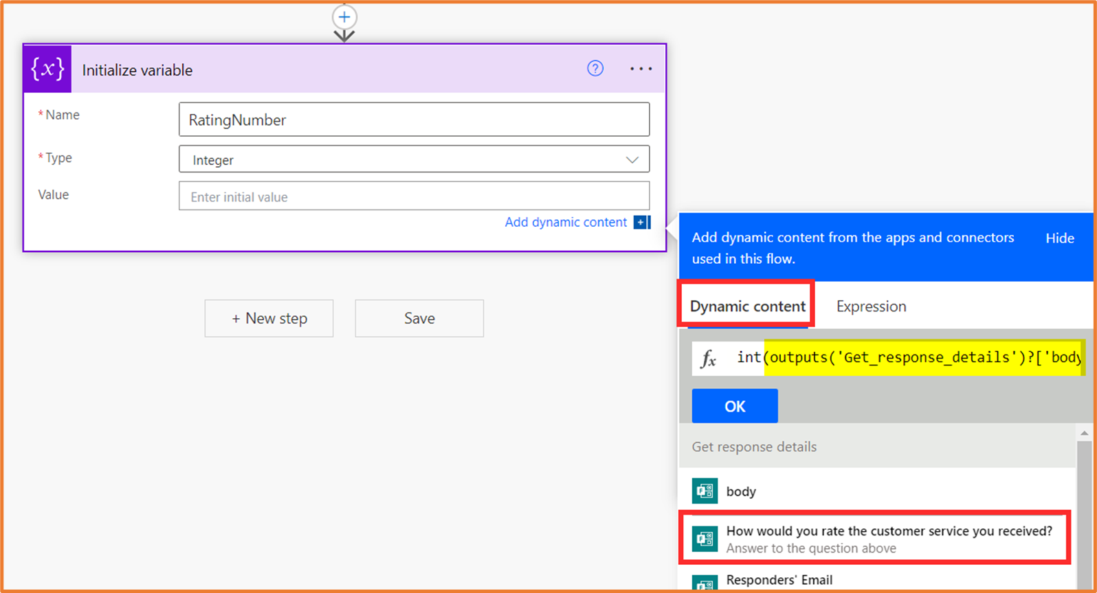 Power Automate conditions based on a rating response in Microsoft Forms ...
