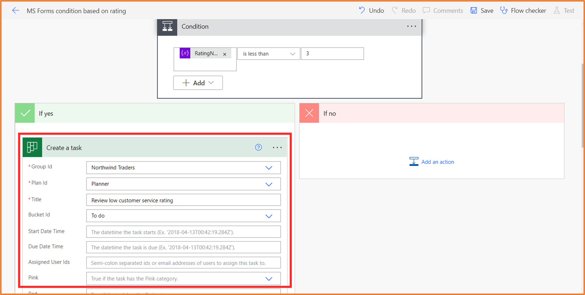 Power Automate conditions based on a rating response in Microsoft Forms ...