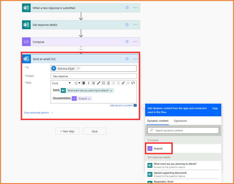 Email a link to a file that has been uploaded via Microsoft Forms ...