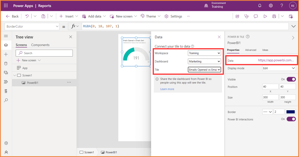 Add Power BI tiles in a Power App (canvas app) – Rishona Elijah