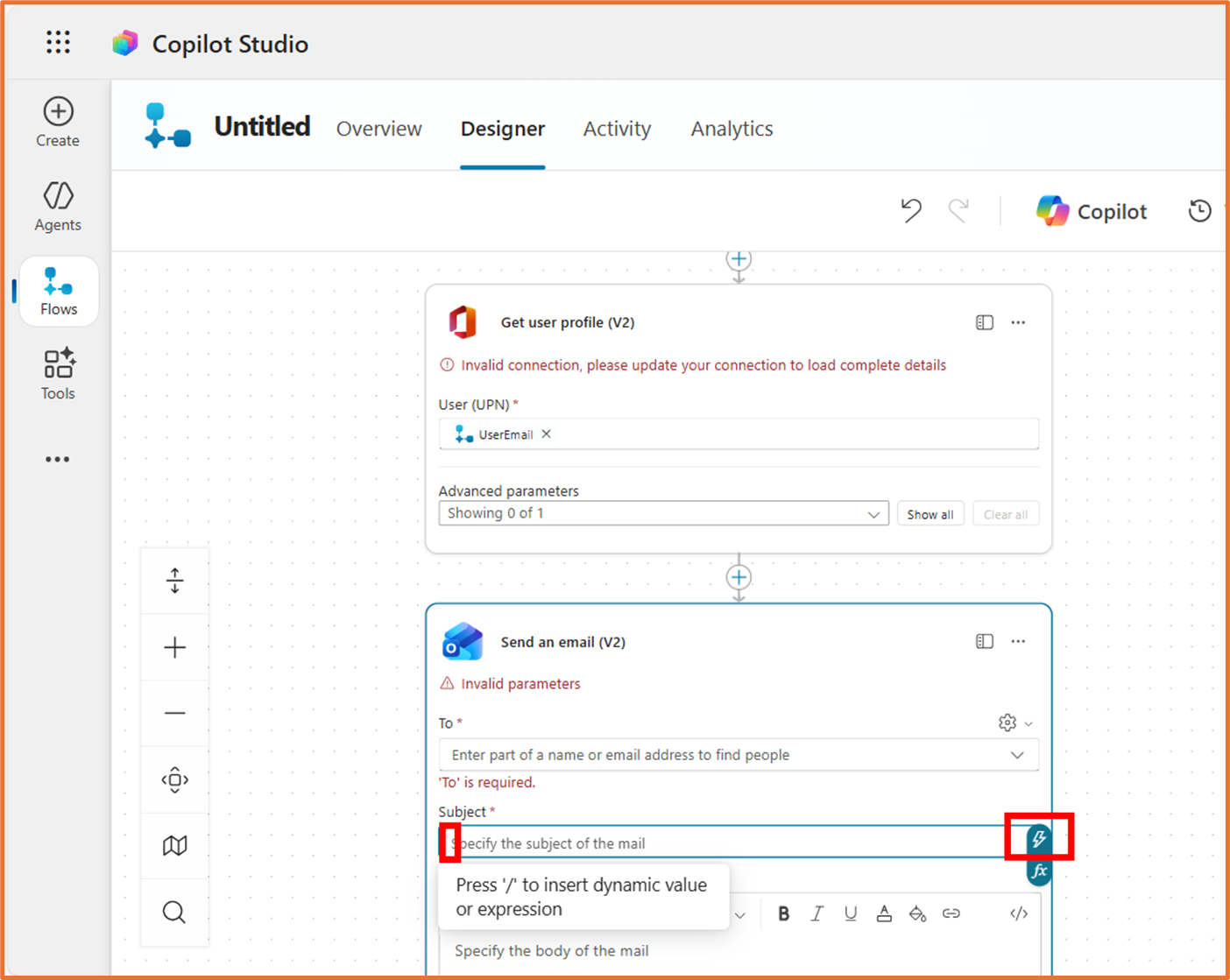 Using the Copilot Studio agent flow designer: Tips and tricks for ...