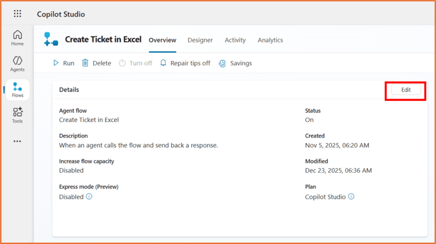 Copilot Studio: Build an agent flow that can read and write to Excel ...