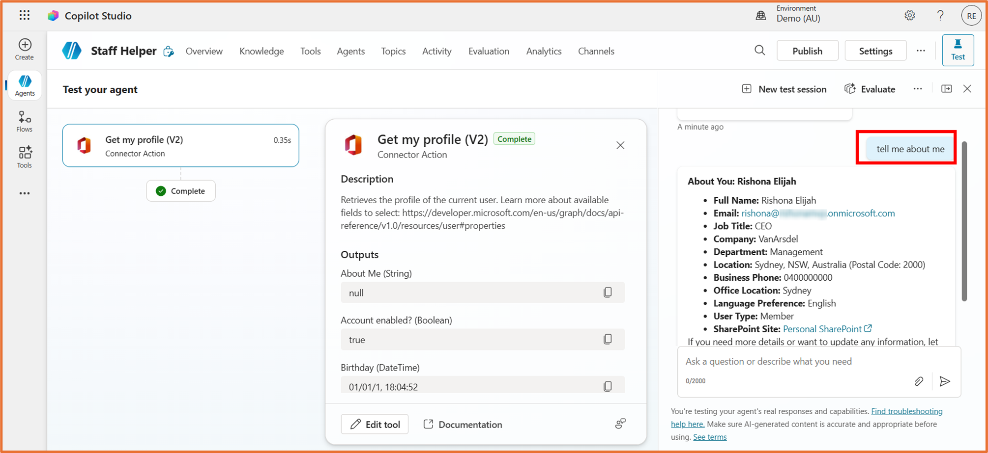 Copilot Studio: Obtain details of the user talking to agent (via Office ...