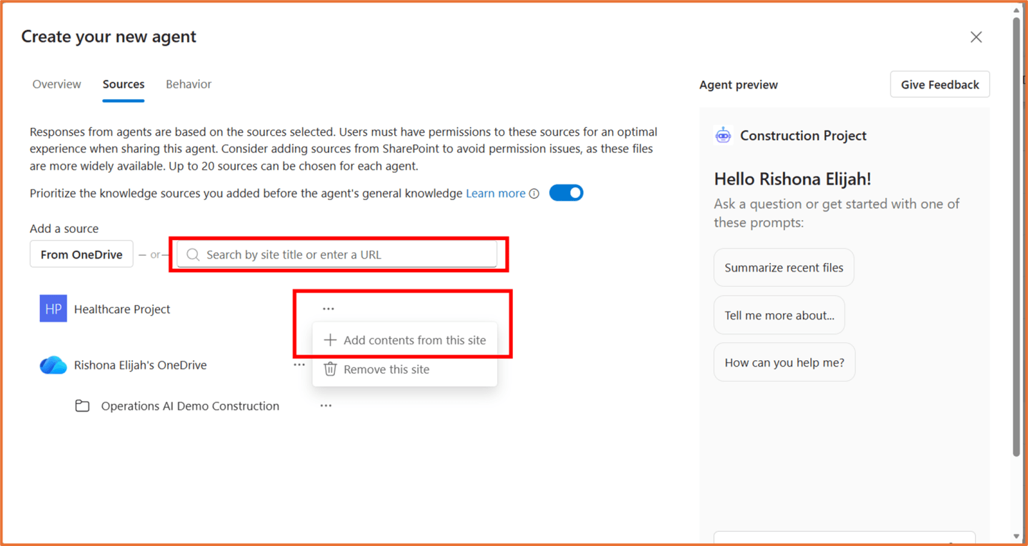 Create and share an agent from OneDrive – Rishona Elijah