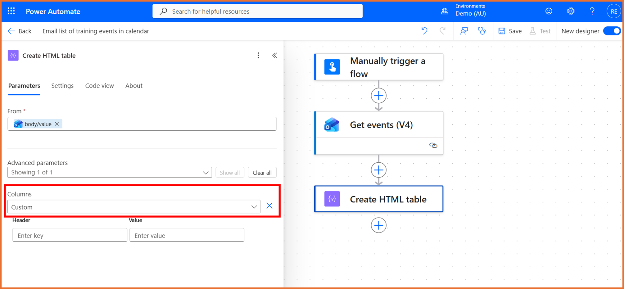 Power Automate: Email yourself a table of your upcoming calendar events ...